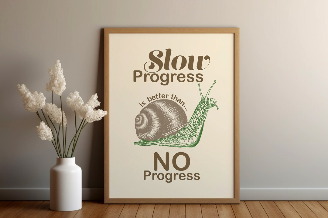 Snail Character Wall Art Print, Inspirational Large Printable Art ...