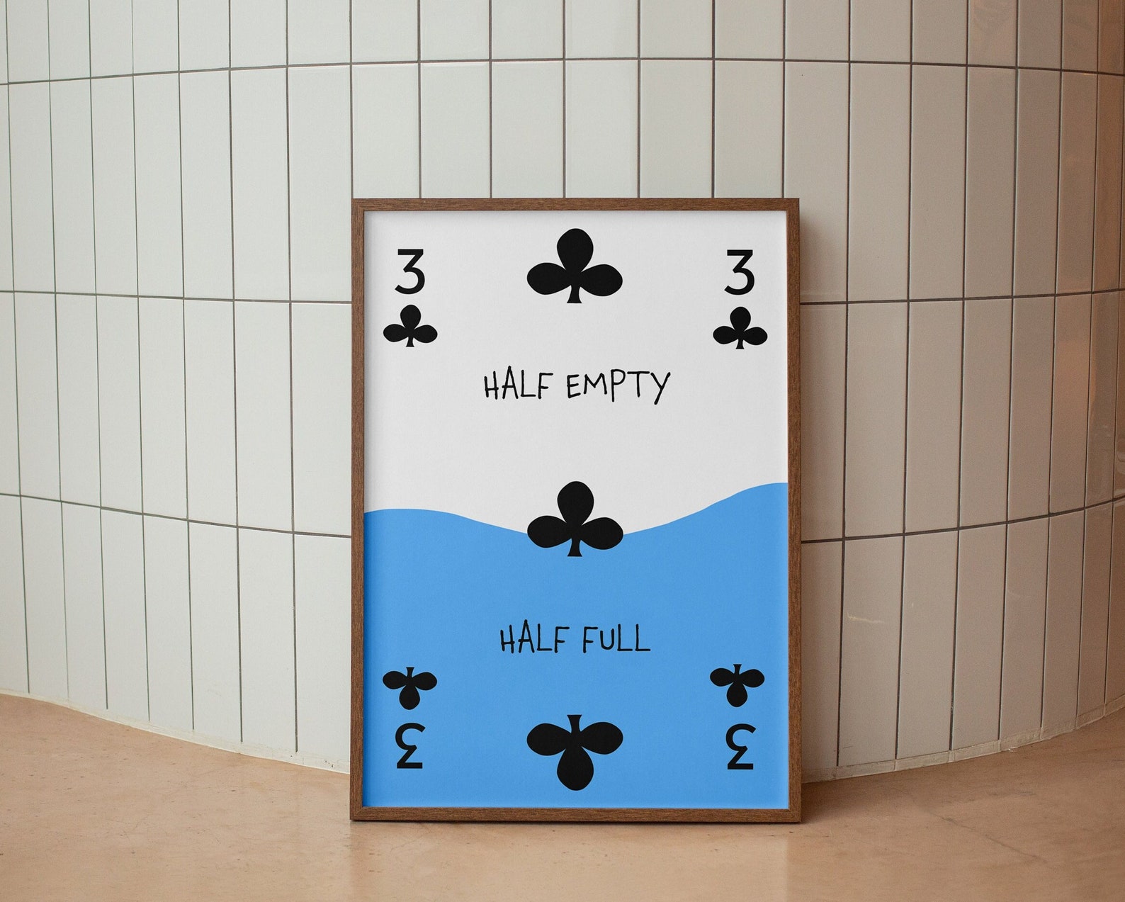 Half Full Poster Decor Trendy Wall Art Prints Retro Playing Card Wall ...