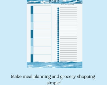 Weekly Meal Planner - Summer Themed - Printable - Etsy