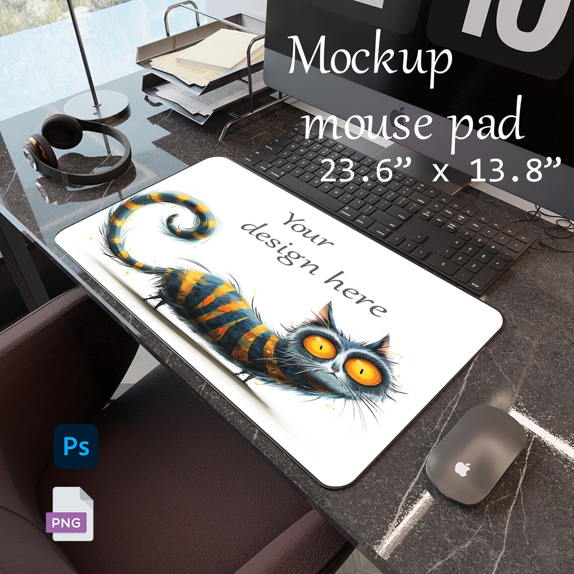 Desk Mat Mockups for Office Merch, Desktop Mat Mockup, Mousepad Mockup ...
