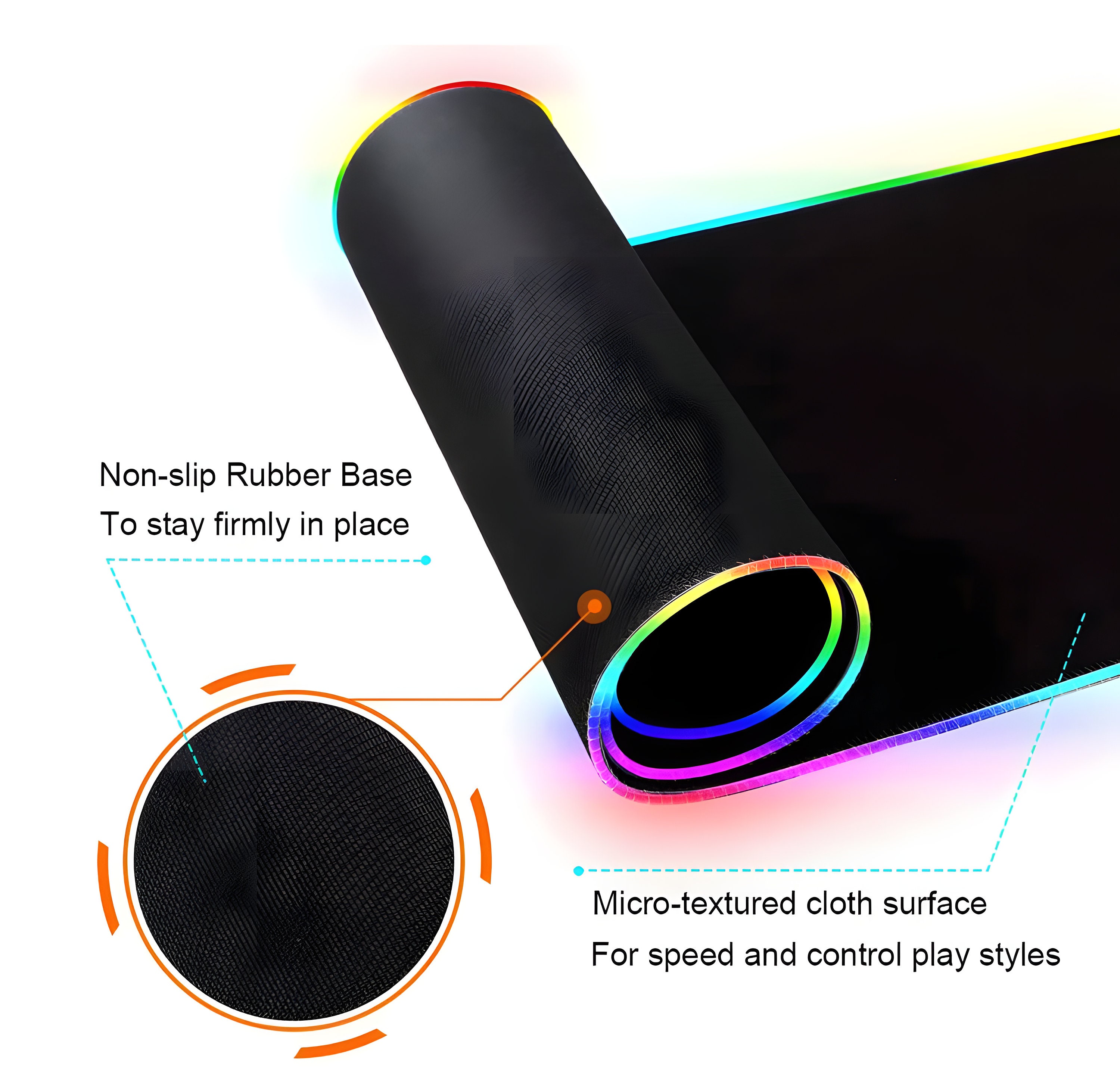 Led Mouse Pad, Cyberpunk Desk Mat, Led Gaming Mouse Pad, Mouse Pad ...
