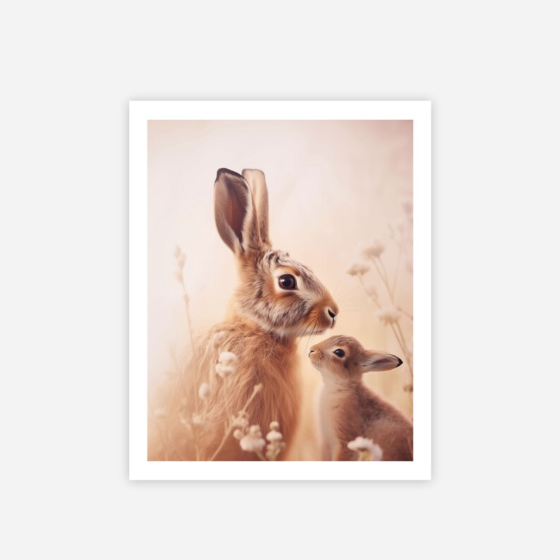 Kids Hares Poster, Wood Land Animal Poster, Forest Animal Poster ...