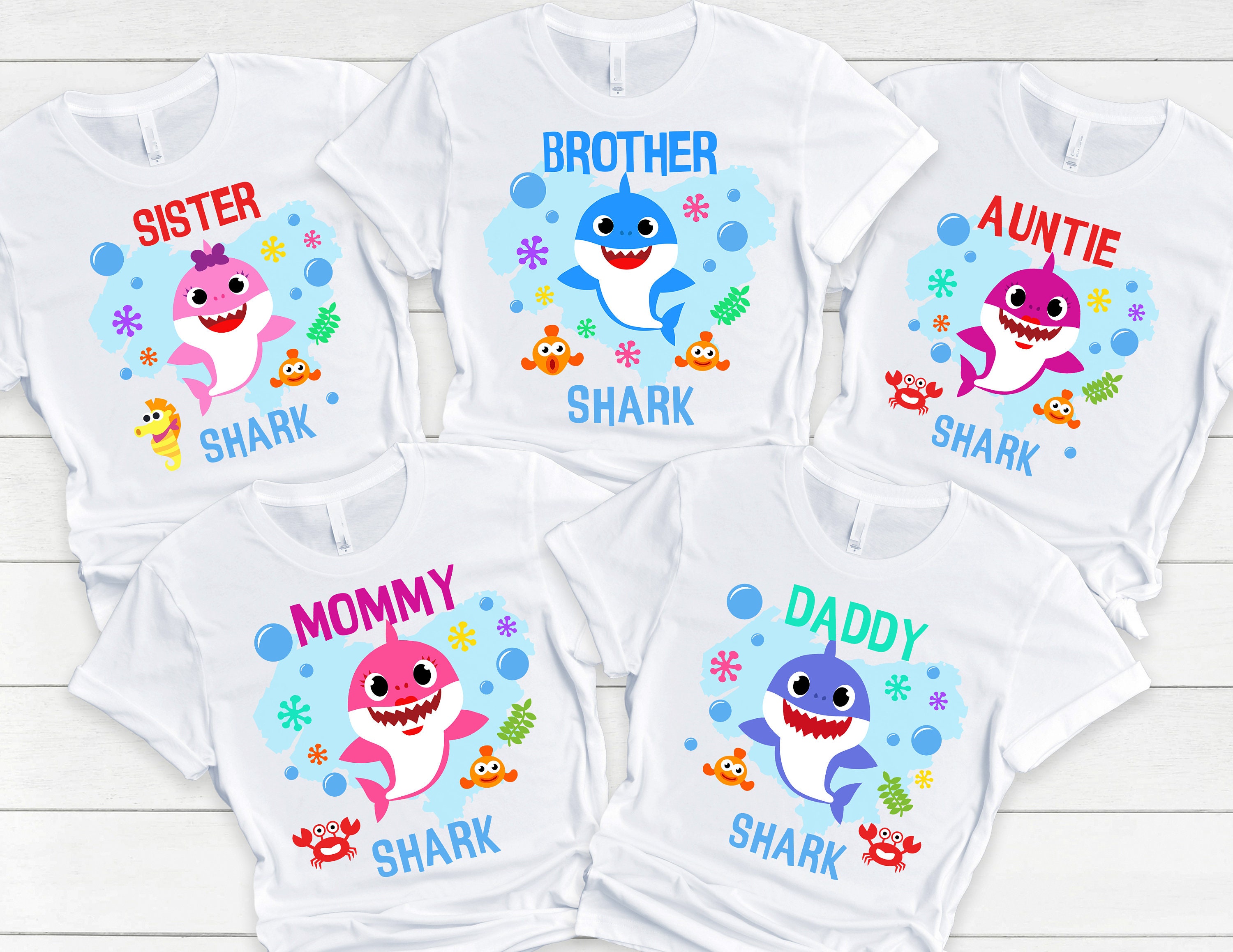 Family Shark Birthday T-shirts, Birthday Shark Shirts, Baby Shark Theme ...