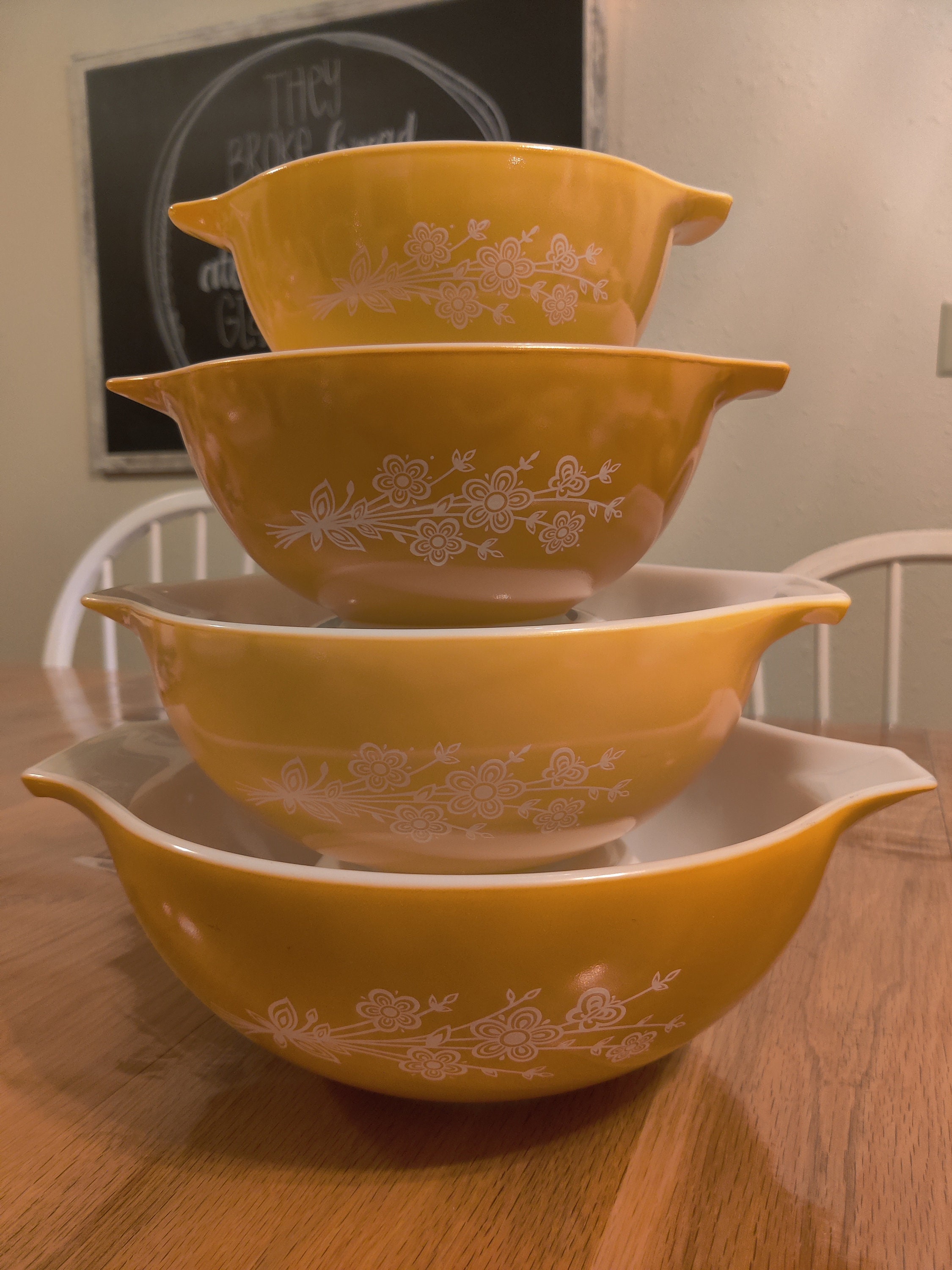 Gold Butterfly Pyrex Cinderella Bowl Set of Four - Etsy