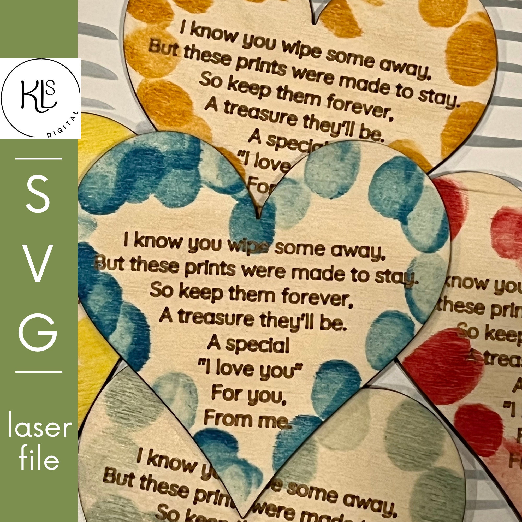 DIY Fingerprint Heart Magnet Laser Score File. SVG. Laser Cut File ...