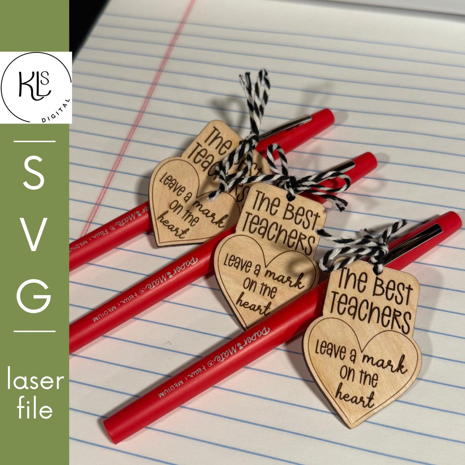 The Best Teachers Leave a Mark on the Heart Laser Cut File. Teacher ...