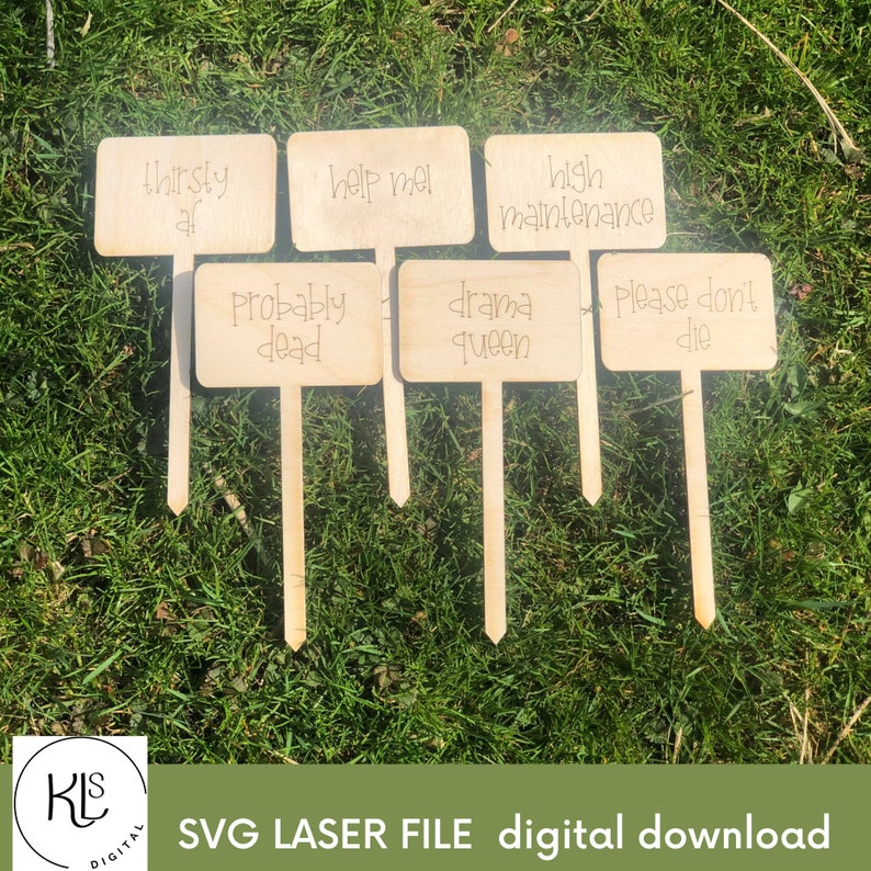 20 Funny Plant Markers Digital File. SVG. Laser Cut File. Glowforge ...
