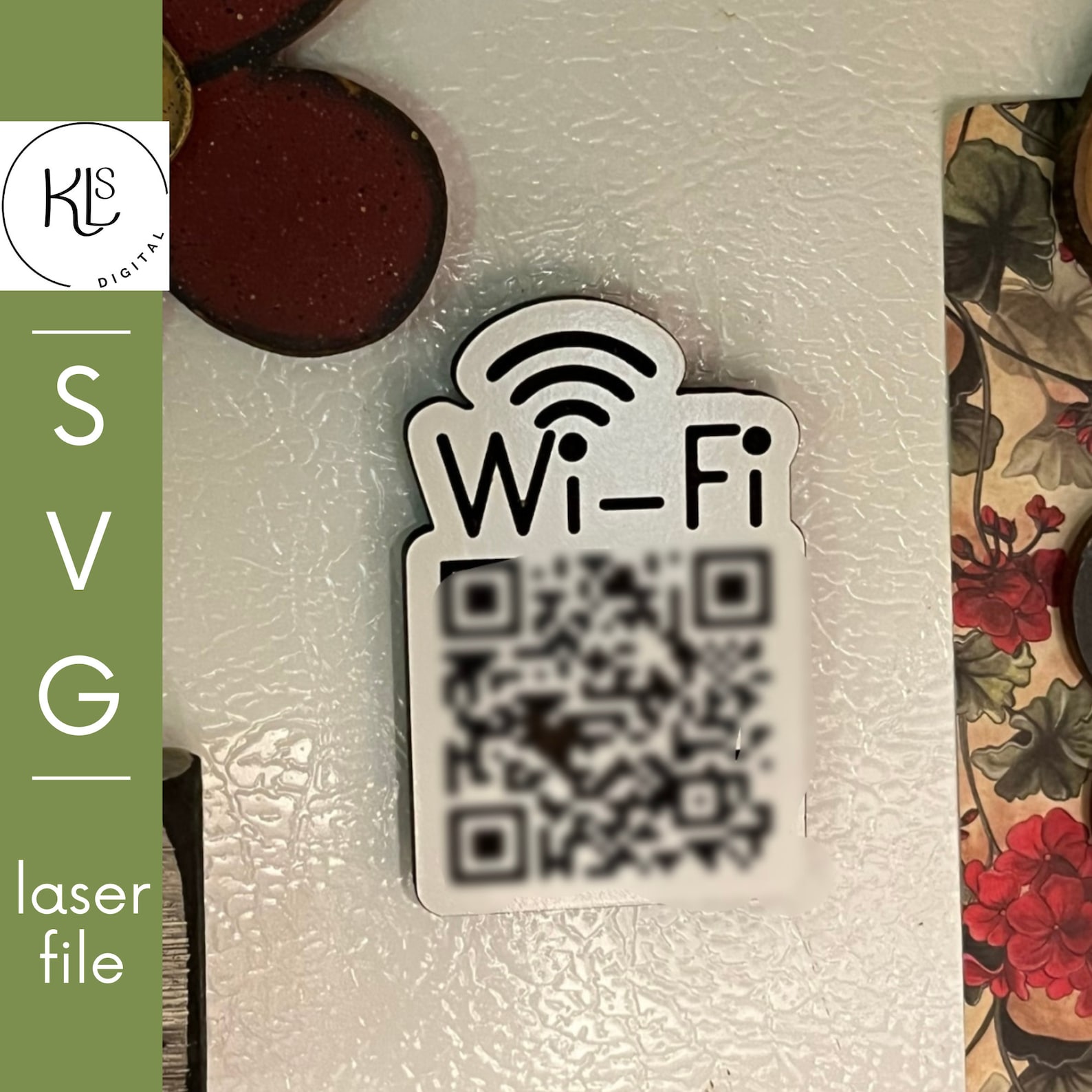 Wifi QR Code Magnet SVG. Digital File. Laser Cut File. Wi Fi is on the ...