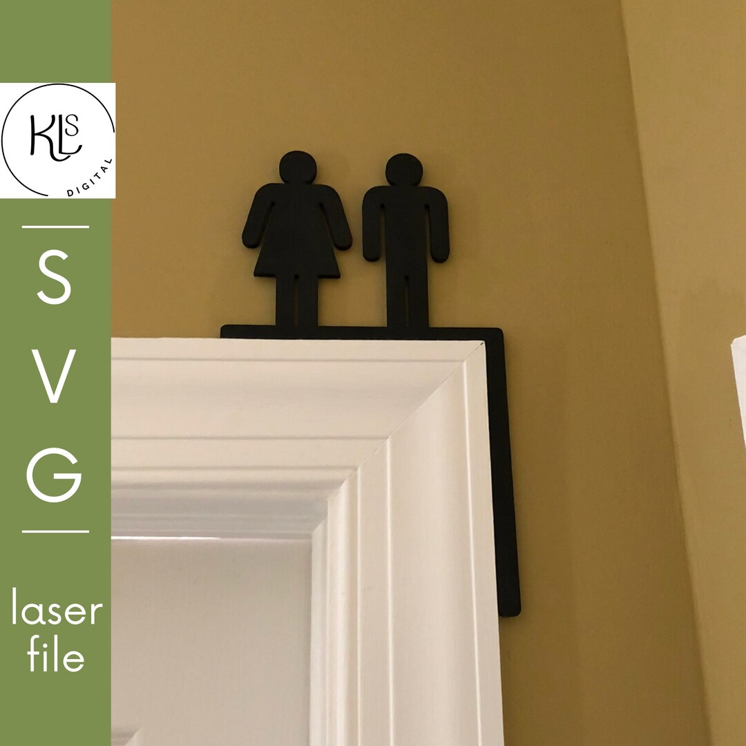 Bathroom Corner Trim Sign SVG. Laser Cut File. Glowforge. - Etsy