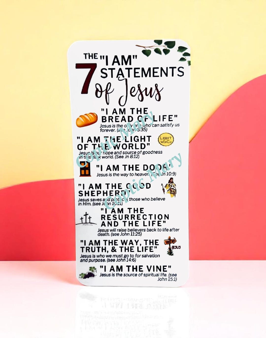 The 7 " I Am" Statments of Jesus Laminated Card - Etsy