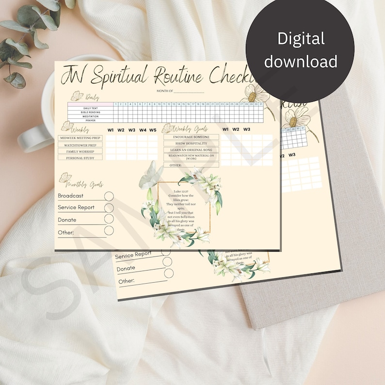 JW Spiritual Routine Checklist | Jehovah's Witnesses | English | Daily ...