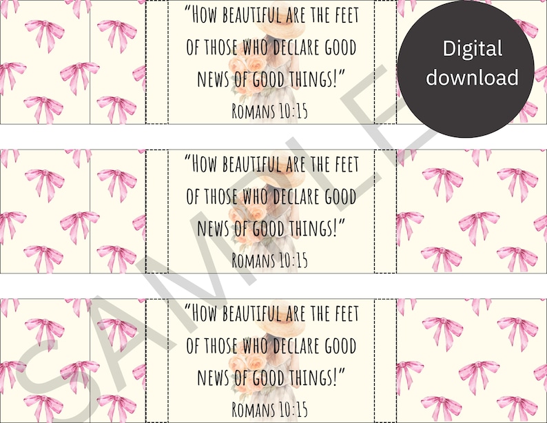 JW Ministry Gift Labels, Romans 10:15, Printable Sock Wraps (PDF) - Etsy