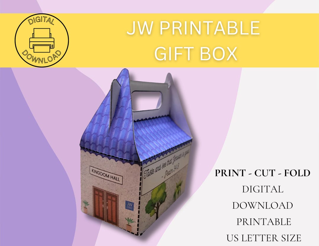 JW Kingdom Hall Pioneer Box Printable | Psalm 34:8 | Gift Bag Elders ...