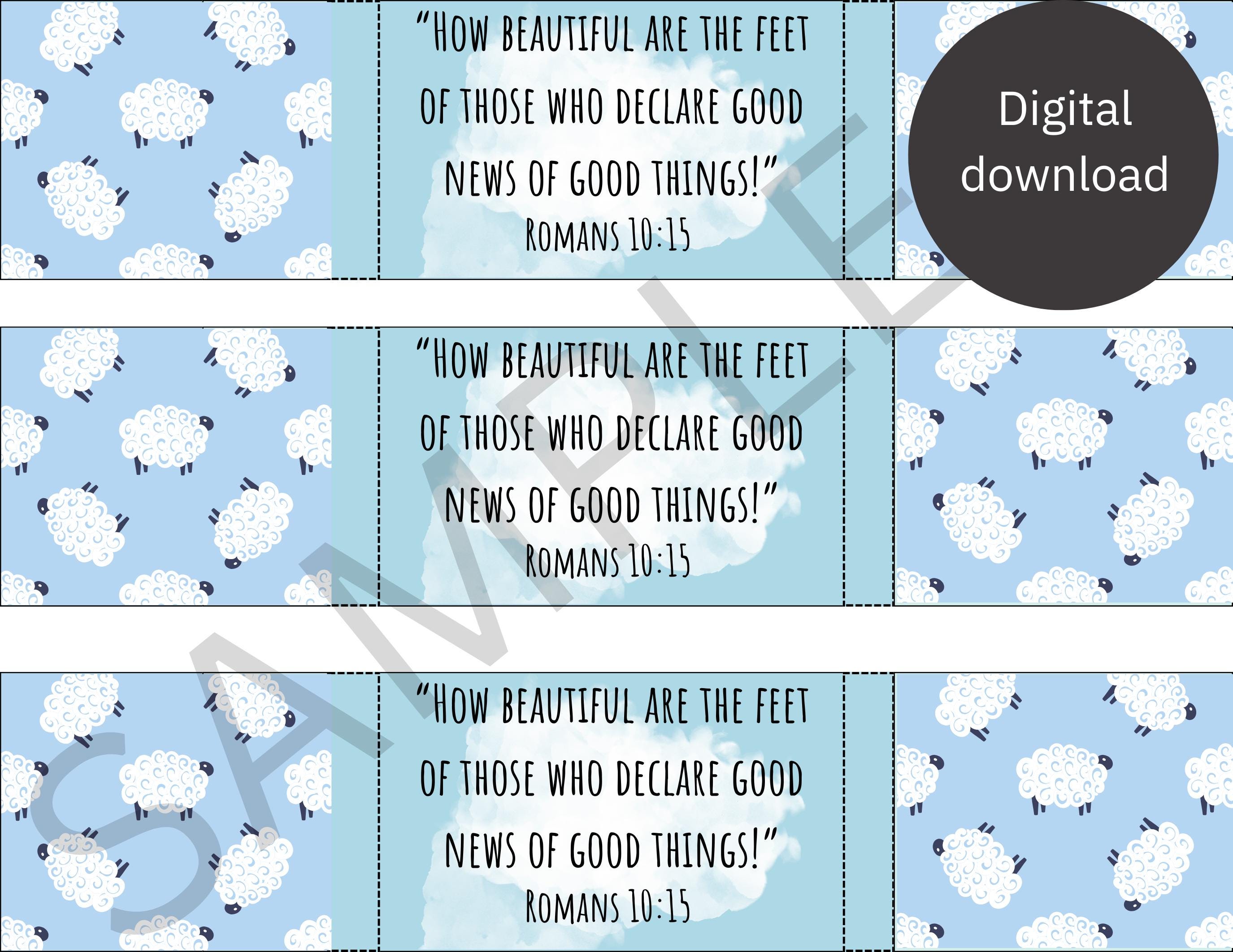 JW Ministry Gift Labels, Romans 10:15, Printable Sock Wraps (PDF) - Etsy