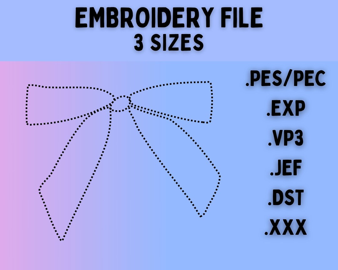 Pes Bow Design Pes File Coquette Designs Pes Brother Designs Cute Pes ...