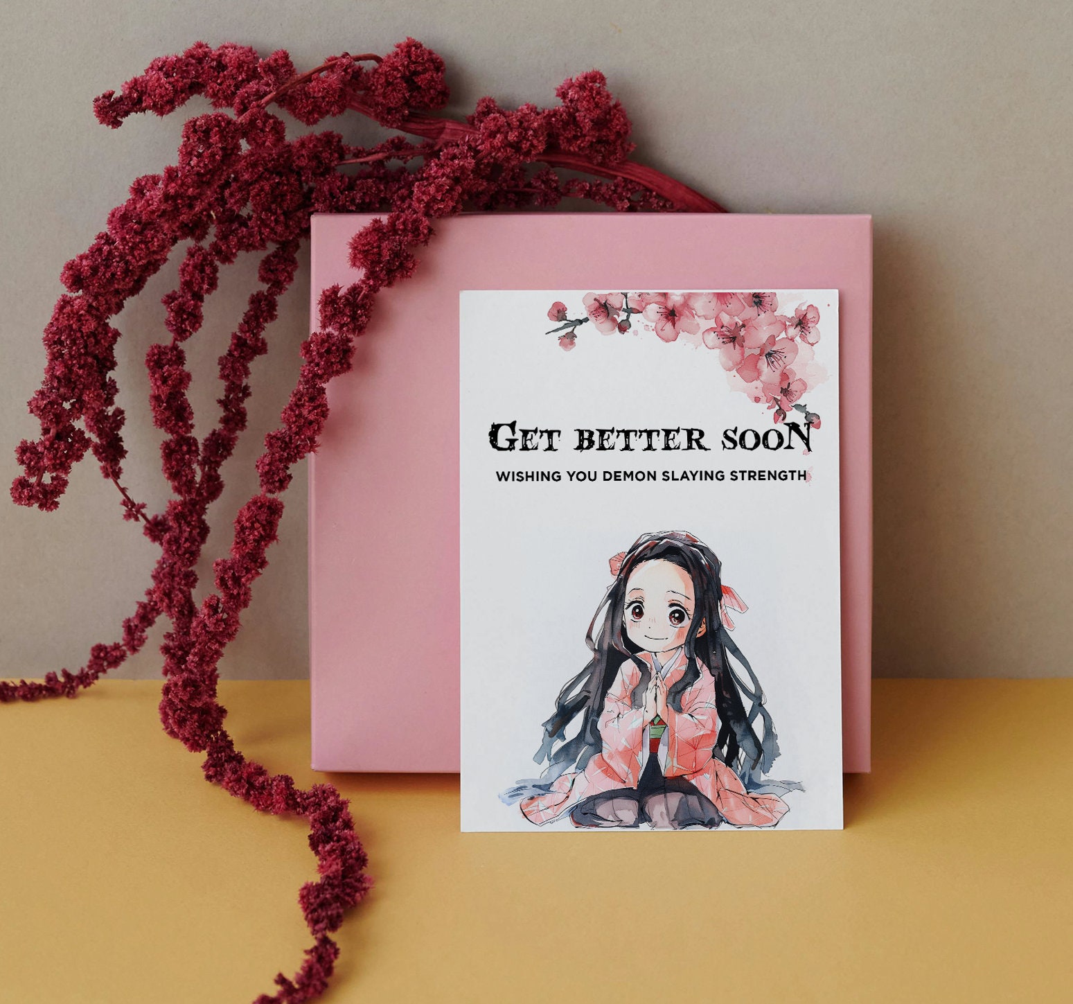 Printable Nezuko Get Better Soon Card - Etsy