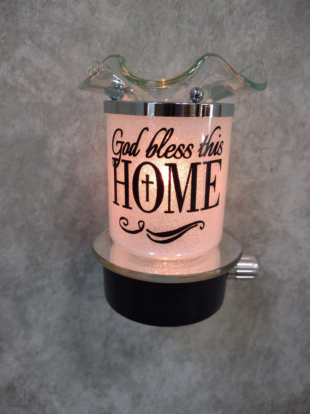 White/black God Bless This Home Design Aroma Oil Warmer Diffuser Plugin ...