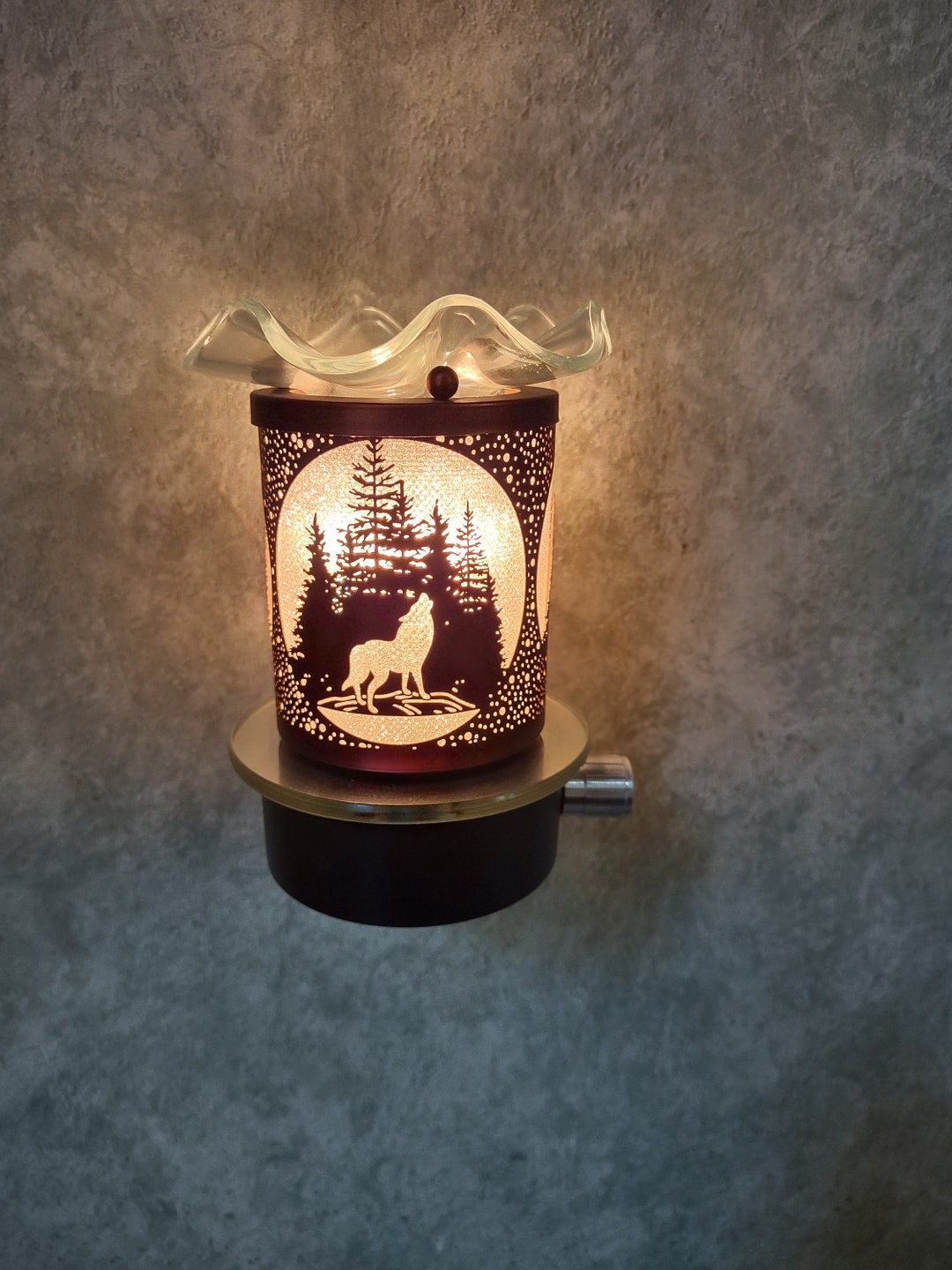 Copper Color Wolf Design Aroma Oil Warmer Diffuser Plugin W/15ml FREE ...