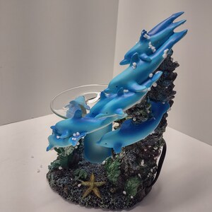 Beautiful Polyrisen Dolphin Design Table Top Aroma Lamp W/15ml FREE Oil ...