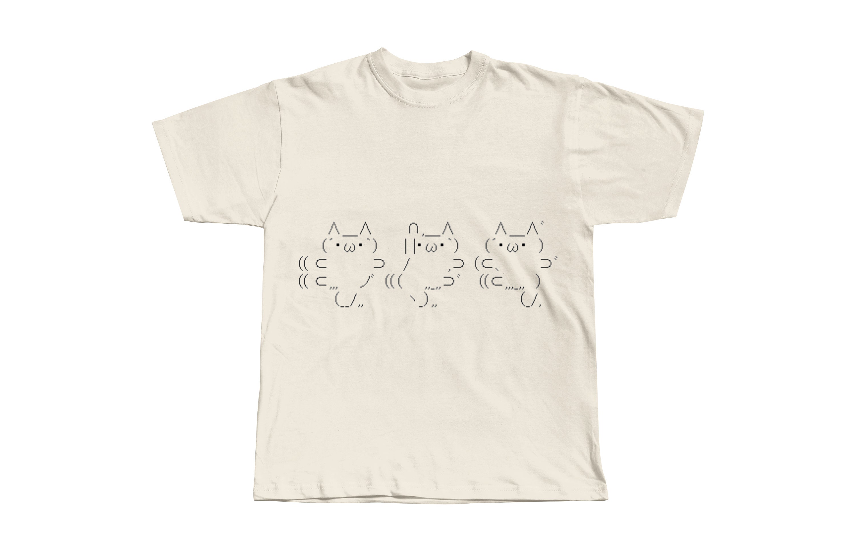 Y2K Kaomoji Neko Ascii Art Graphic Streetwear Boxy Tee Funny T Shirt ...