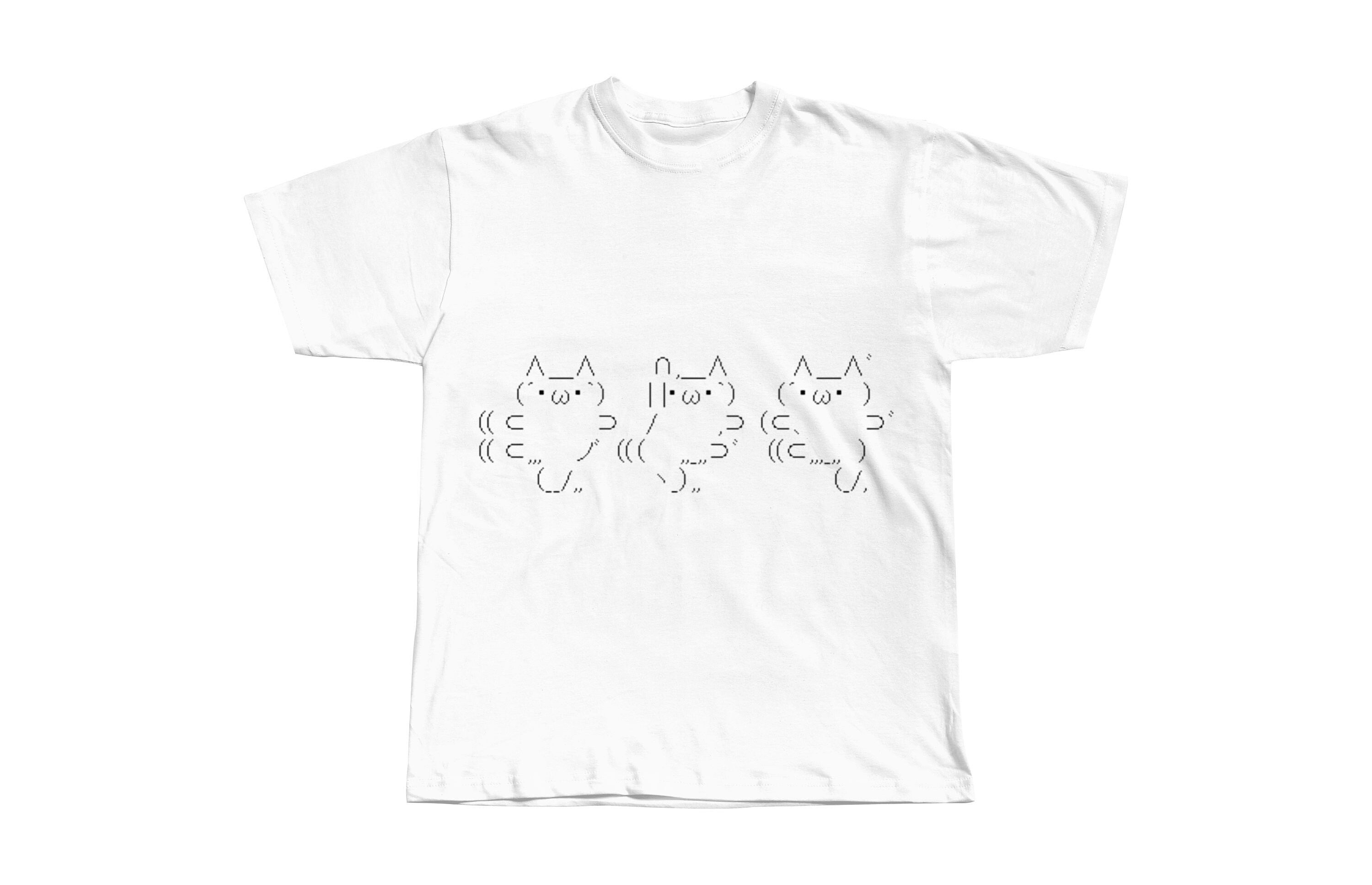 Y2K Kaomoji Neko Ascii Art Graphic Streetwear Boxy Tee Funny T Shirt ...