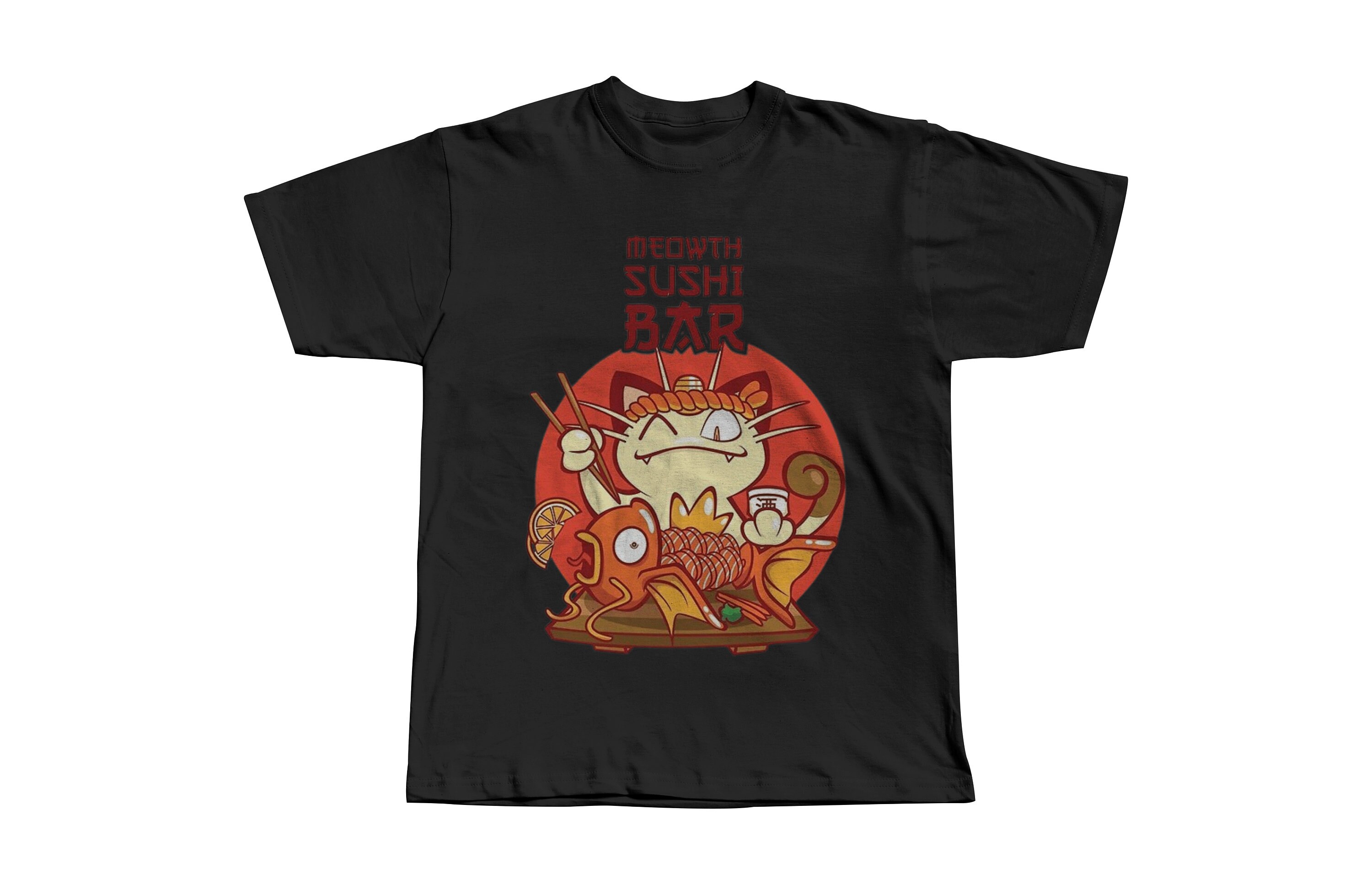 Pokemon Meowth Sushi Bar Y2K Anime Manga Streetwear Boxy Tee Gifts for ...