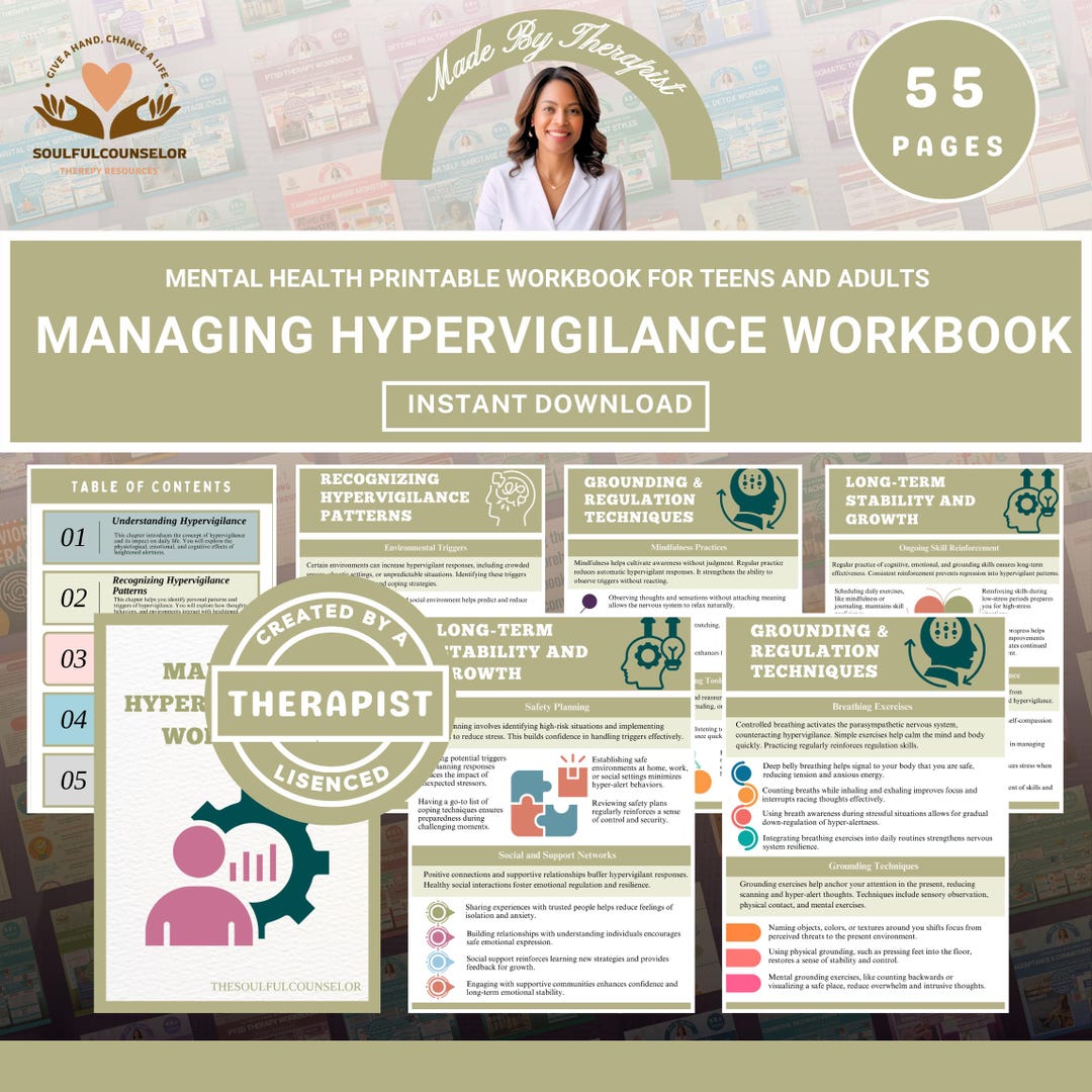 Managing Hypervigilance Workbook for Teens & Adults | Emotional ...