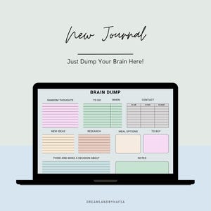 Brain Dump Journal, Printable Brain Dump Worksheet, Digital Download ...