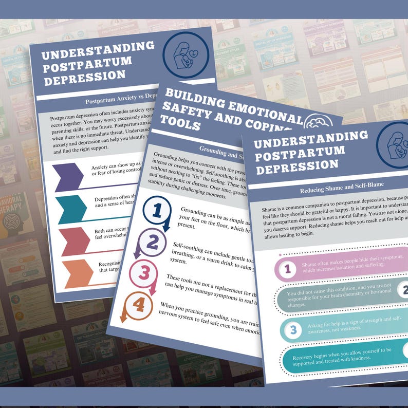 Postpartum Depression Recovery Workbook | 4-chapter Printable Guide for ...