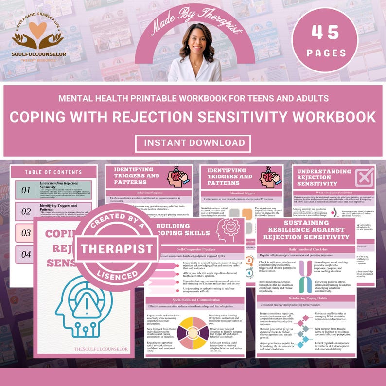 Coping With Rejection Sensitivity Workbook, Teen & Adult Self-help ...