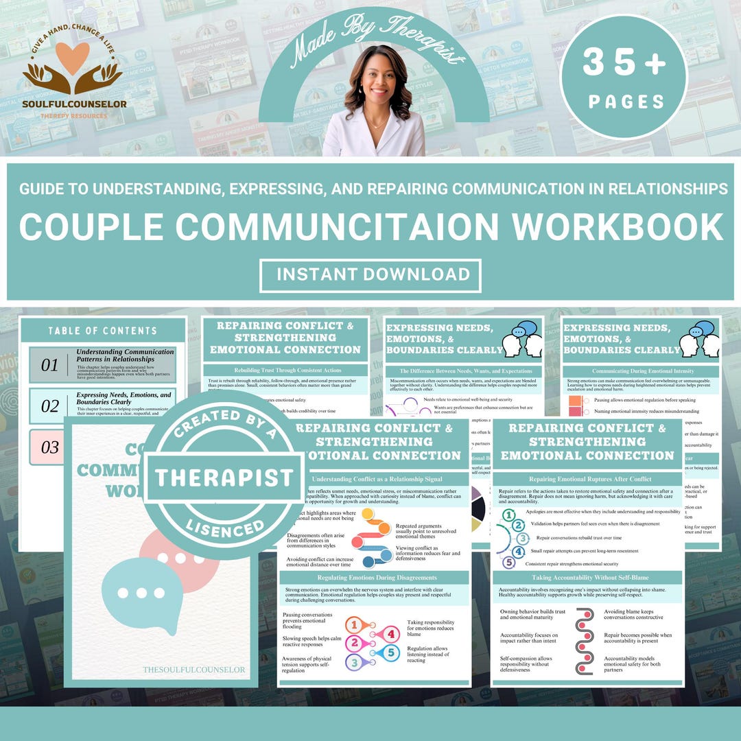 Couple Communication Workbook | Relationship Skills (printable PDF ...