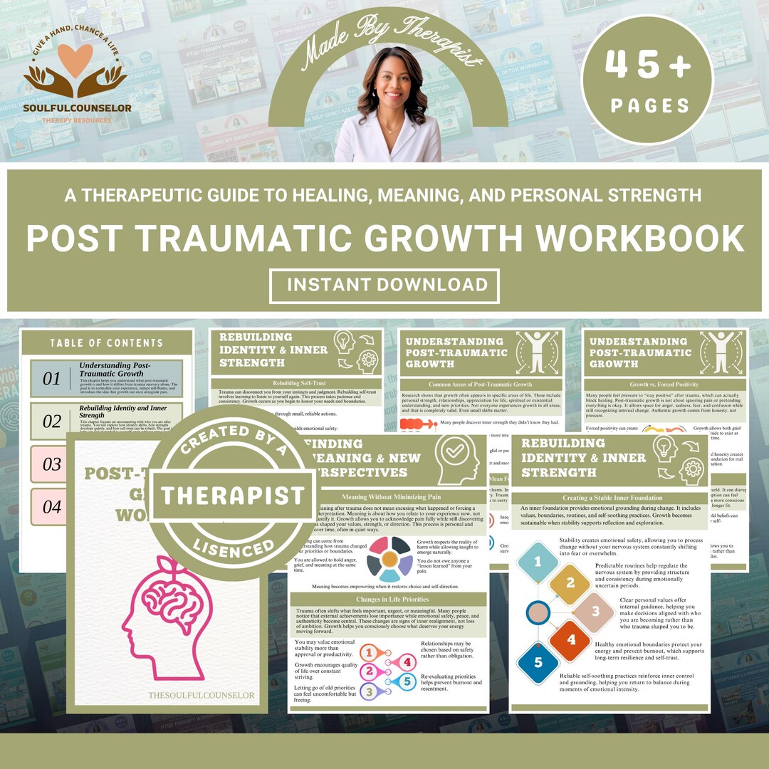 Post-traumatic Growth Workbook, Healing After Trauma & Emotional ...