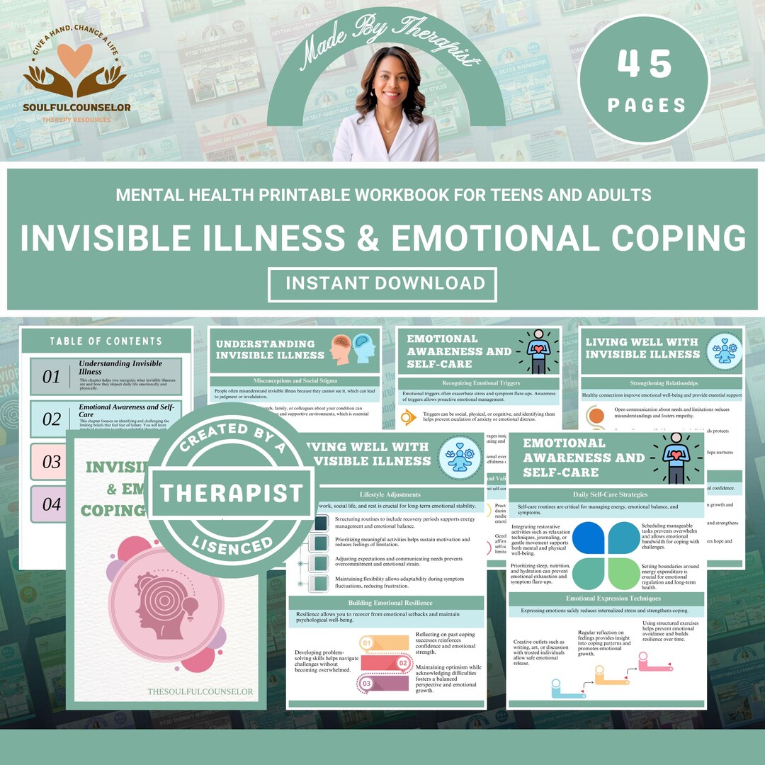 Invisible Illness and Emotional Coping Workbook: Self-help Therapy ...
