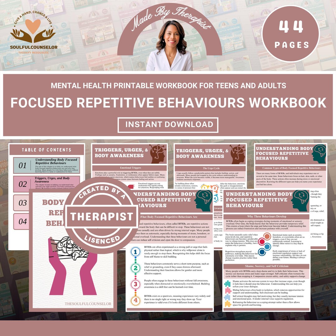 Body Focused Repetitive Behaviours Workbook for Teens & Adults, Skin ...