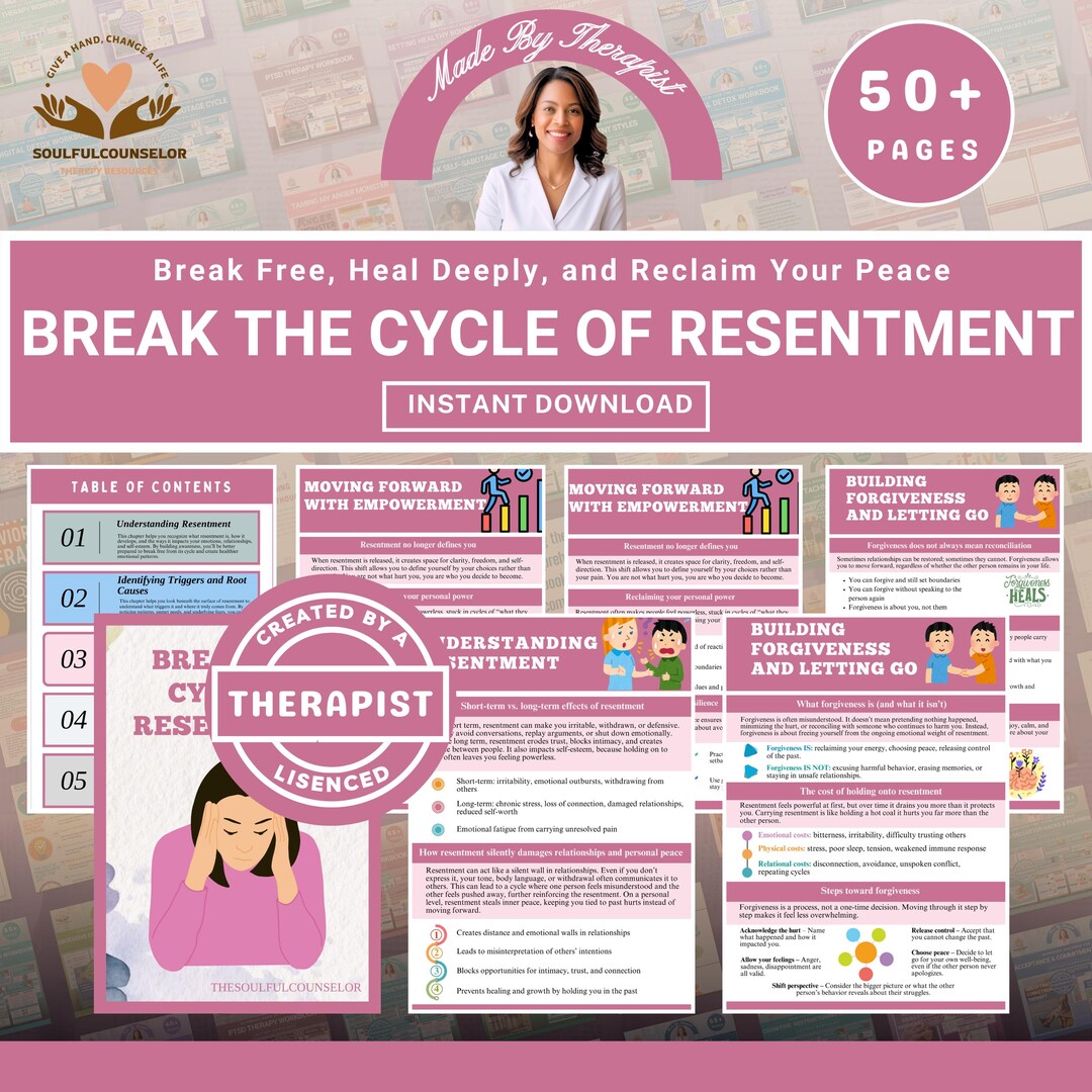 Resentment Recovery Workbook, Therapy Guide for Teens and Adults ...