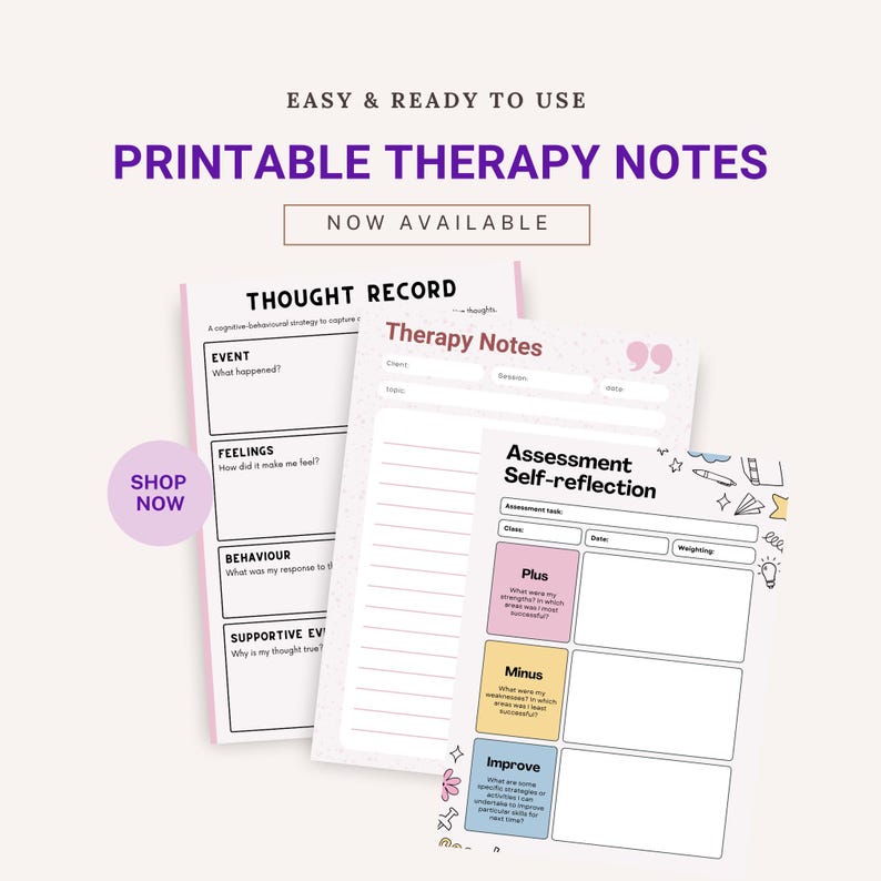 Printable Therapist Note, Therapy Note, Psychologist Notes, Counseling ...