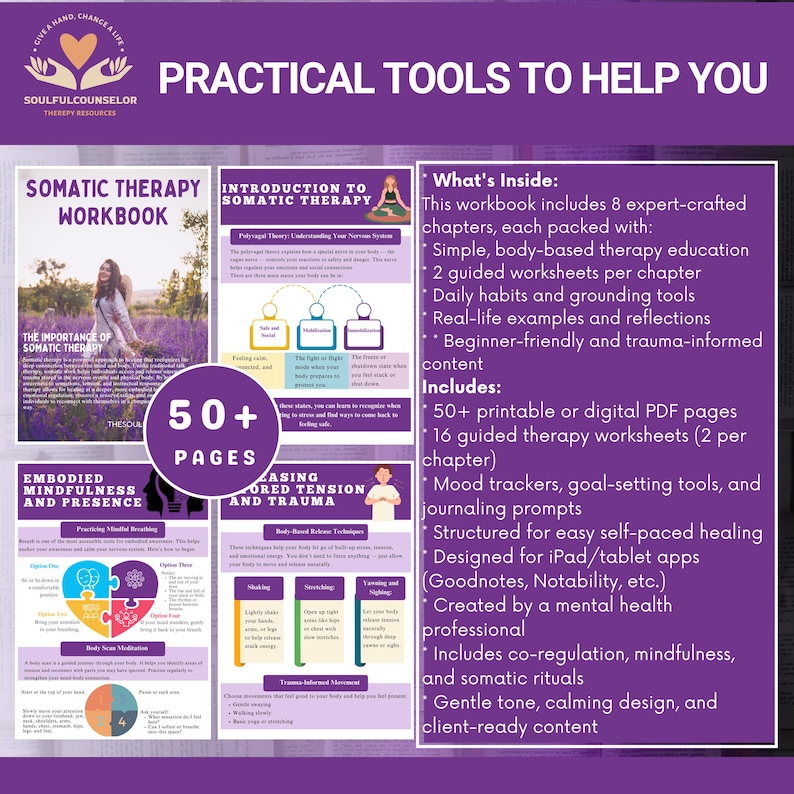 Somatic Therapy Workbook and Guide for Teens and Adults : Mental Health ...