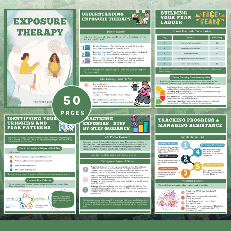 Exposure Therapy Workbook, CBT Anxiety & Phobias Coping (PDF) - Etsy