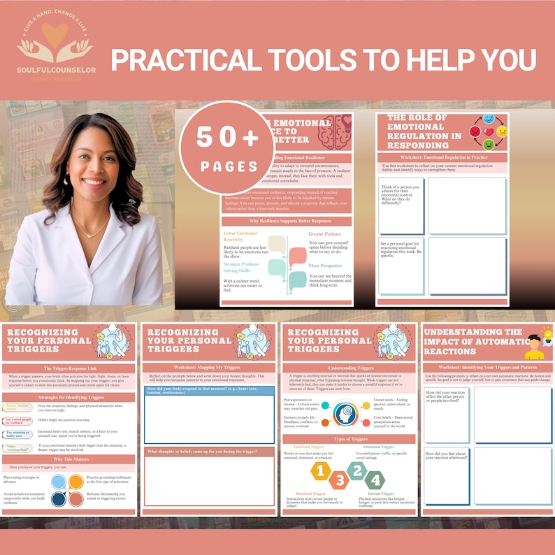 Reacting Vs. Responding Workbook: Self-control & Relationships (PDF ...