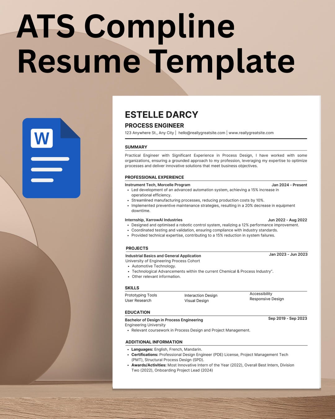 Modelo de currículo profissional ATS compline 2025 | modelo de ...