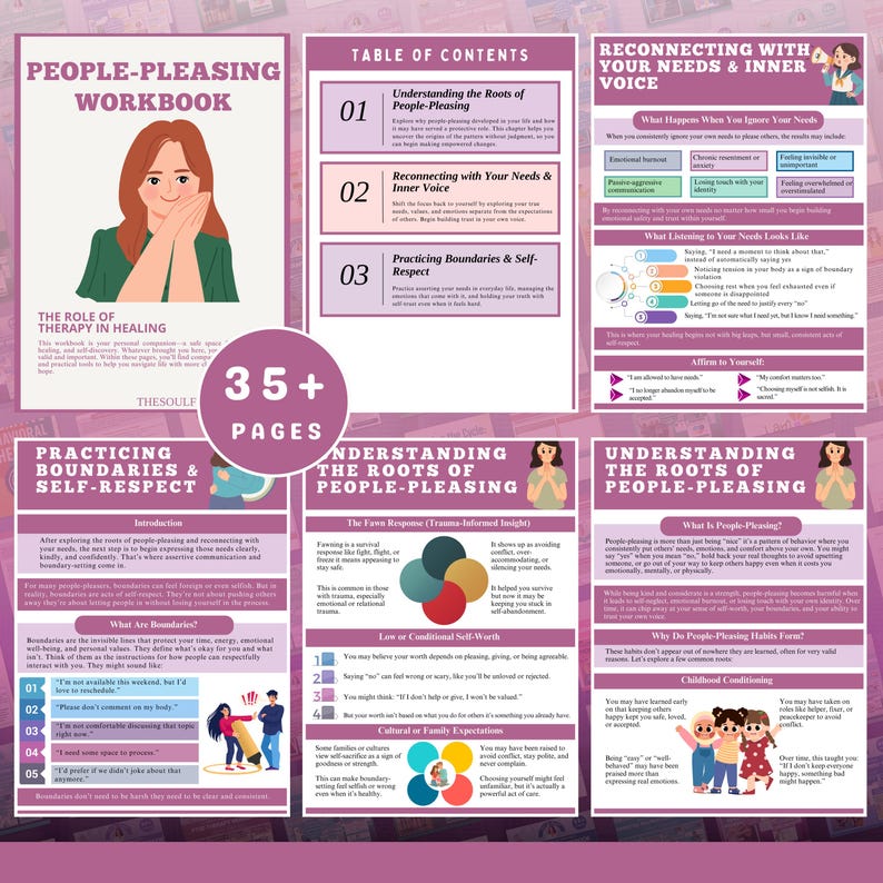 People-pleasing Recovery Workbook: Boundaries, Self-worth (PDF Download ...