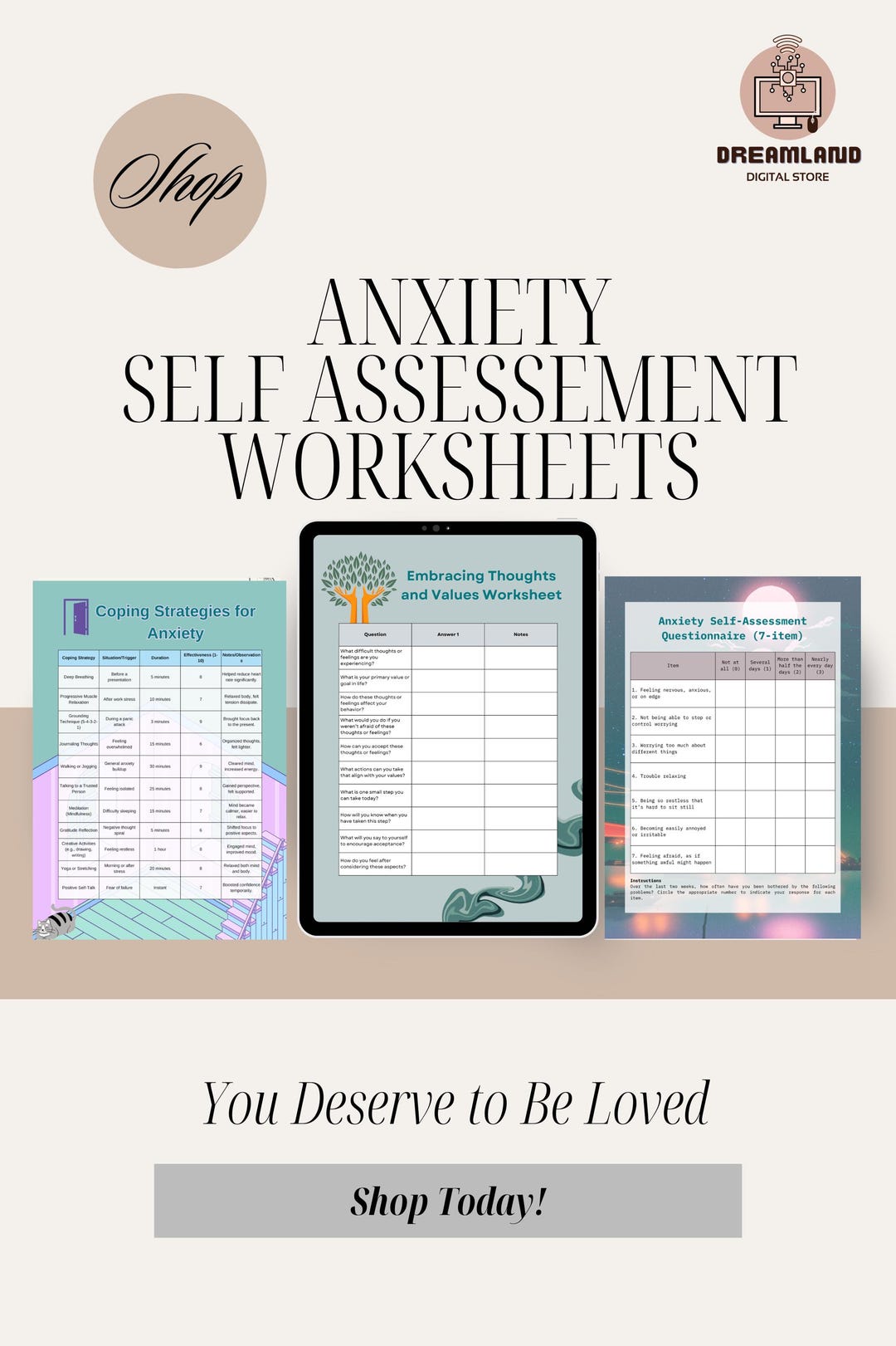 Mindful Therapy: CBT Worksheets for Anxiety Relief and Emotional ...
