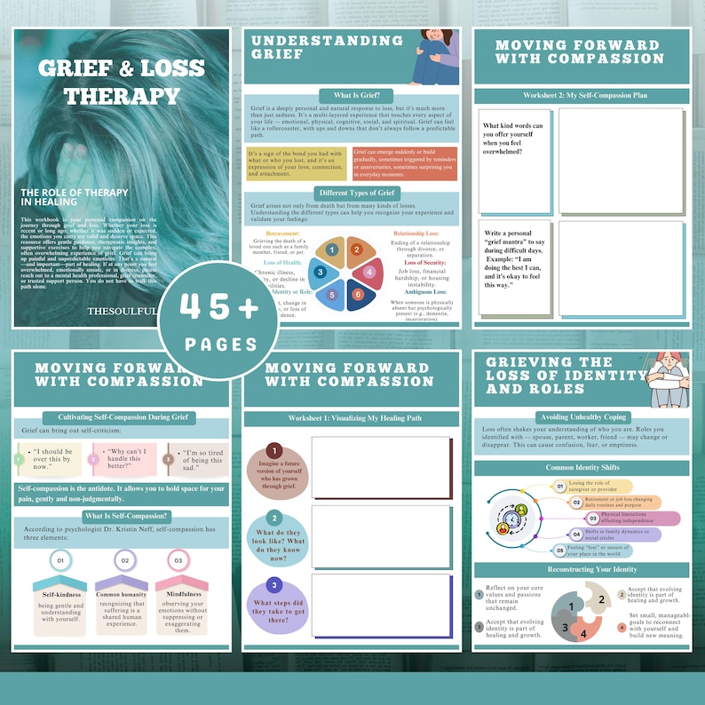 Grief & Loss Therapy Workbook, Emotional Regulation (digital Download ...