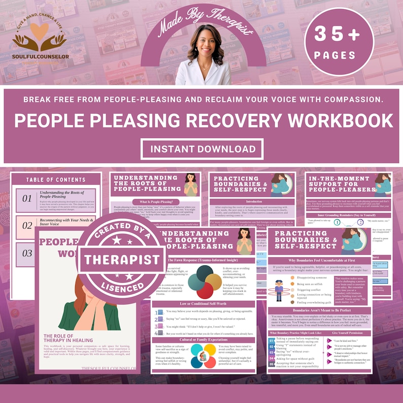 People-pleasing Recovery Workbook: Boundaries, Self-worth (PDF Download ...