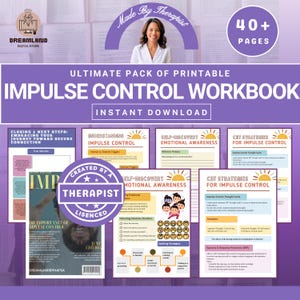 Impulse Control Workbook | Cbt-based Digital Therapy Guide | ADHD ...