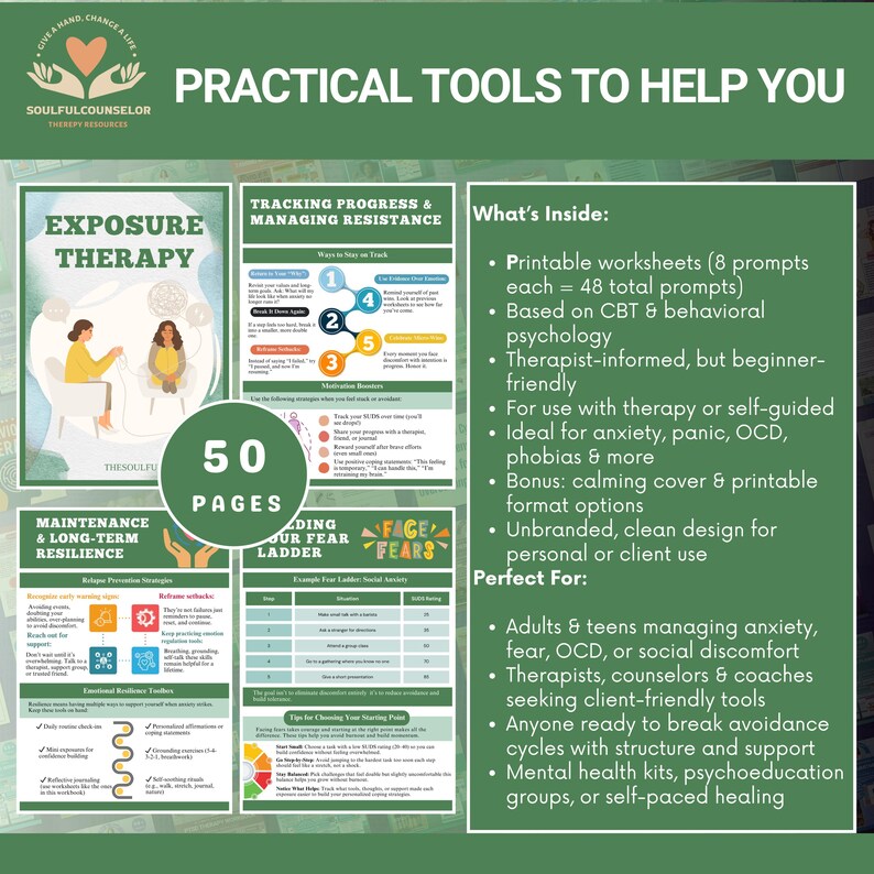 Exposure Therapy Workbook, CBT Anxiety & Phobias Coping (PDF) - Etsy