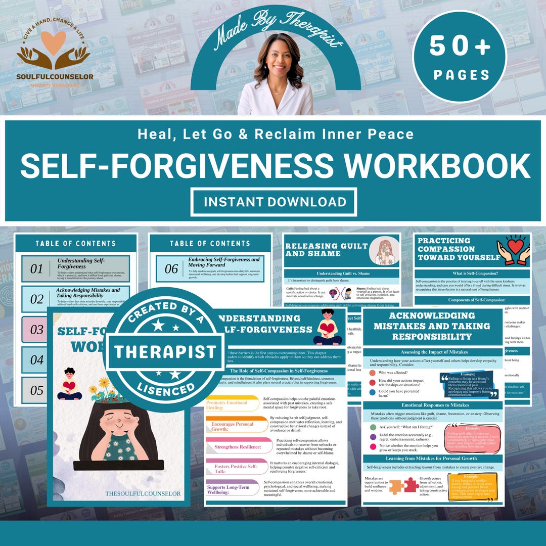 Self-forgiveness Therapy Workbook for Teens & Adults (PDF Download) - Etsy