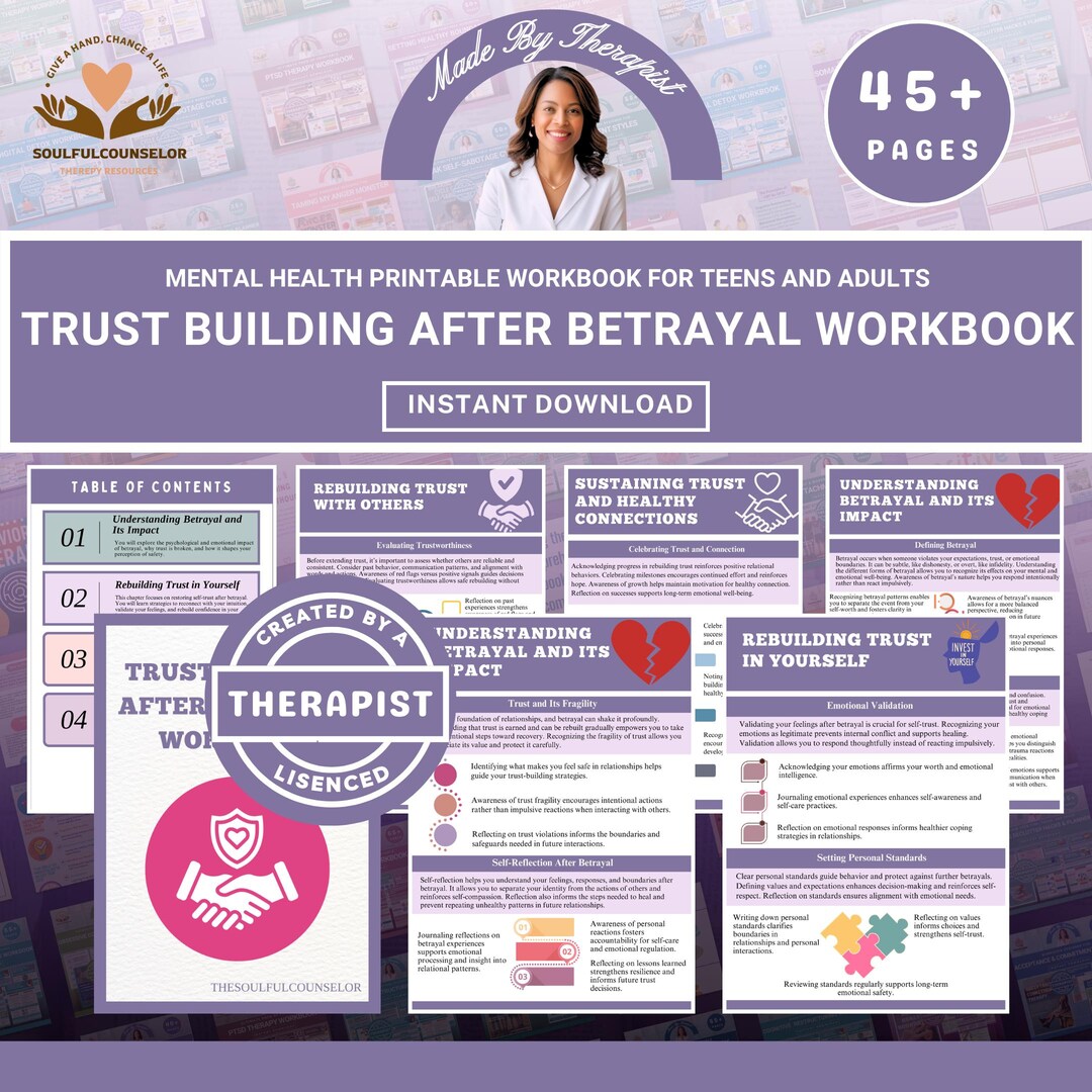 Trust Building After Betrayal Workbook ,infidelity Healing, Couples ...