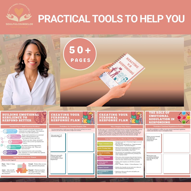 Reacting Vs. Responding Workbook: Self-control & Relationships (PDF ...
