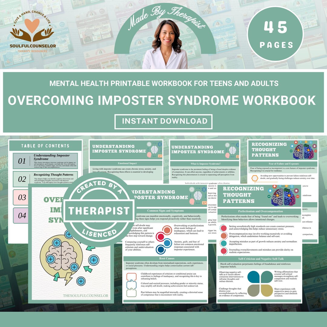 Overcoming Imposter Syndrome Workbook, Teen & Adult Self-help Guide ...